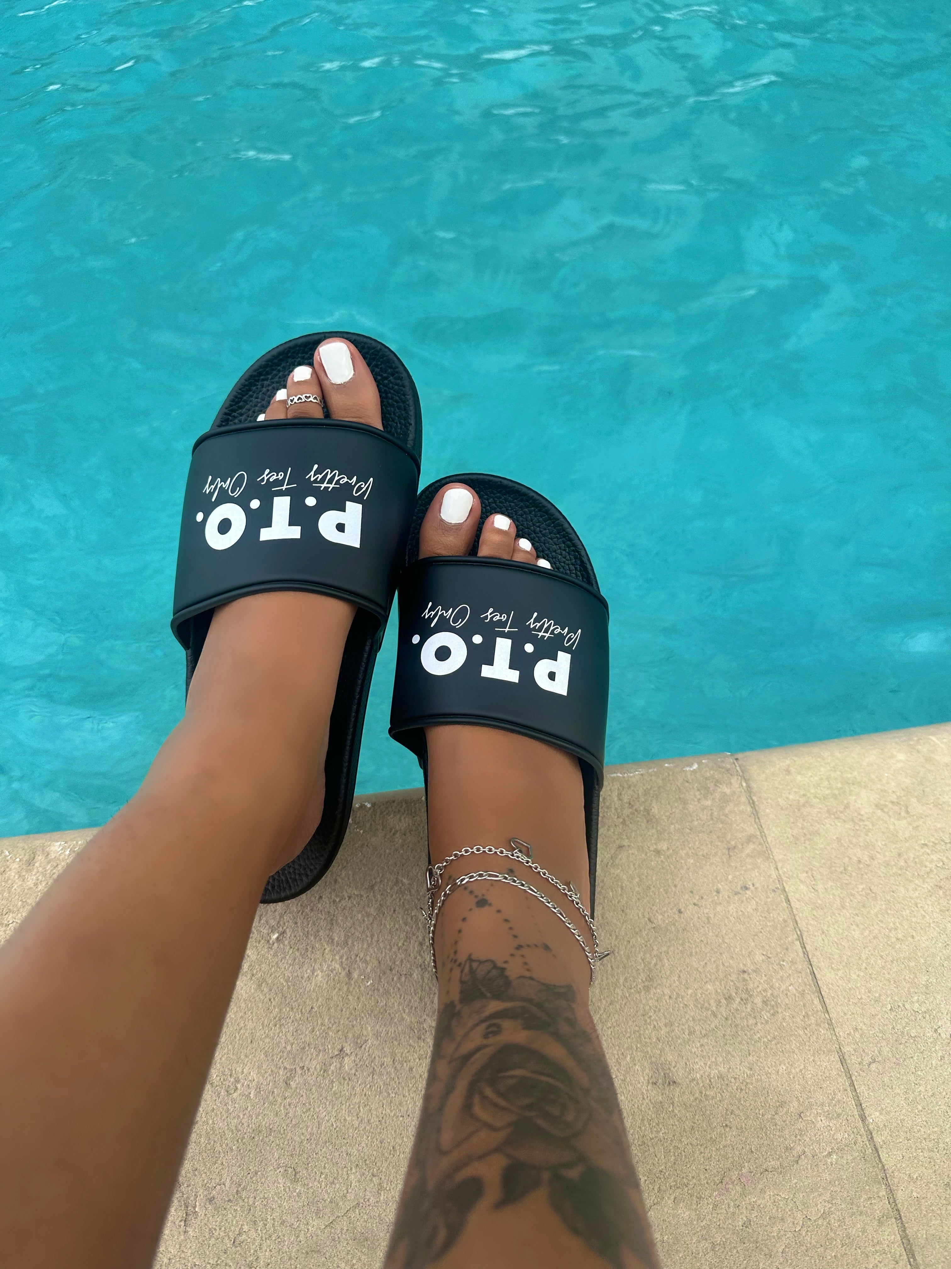 Baddie In Black Slides – P.T.O.